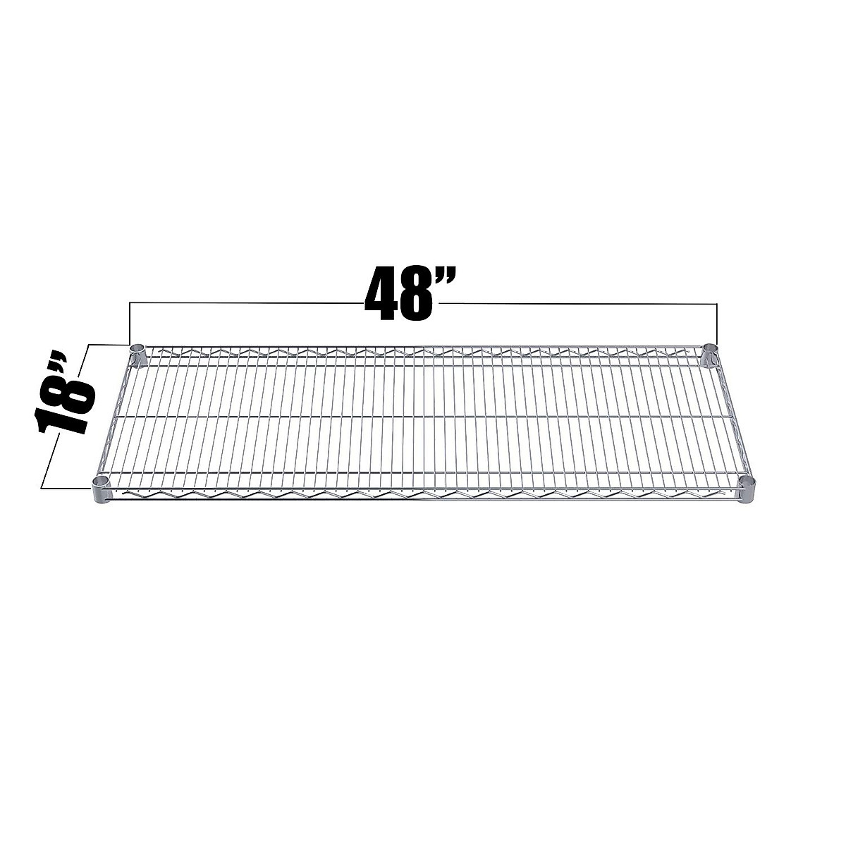 Regal Altair Chrome Wire Shelf |Pack of 2 Shelves| for Storage in Dry Environments | Ideal for Stores, Restaurants, Businesses and Homes (Chrome Wire Shelves, 18''W x 48''L)