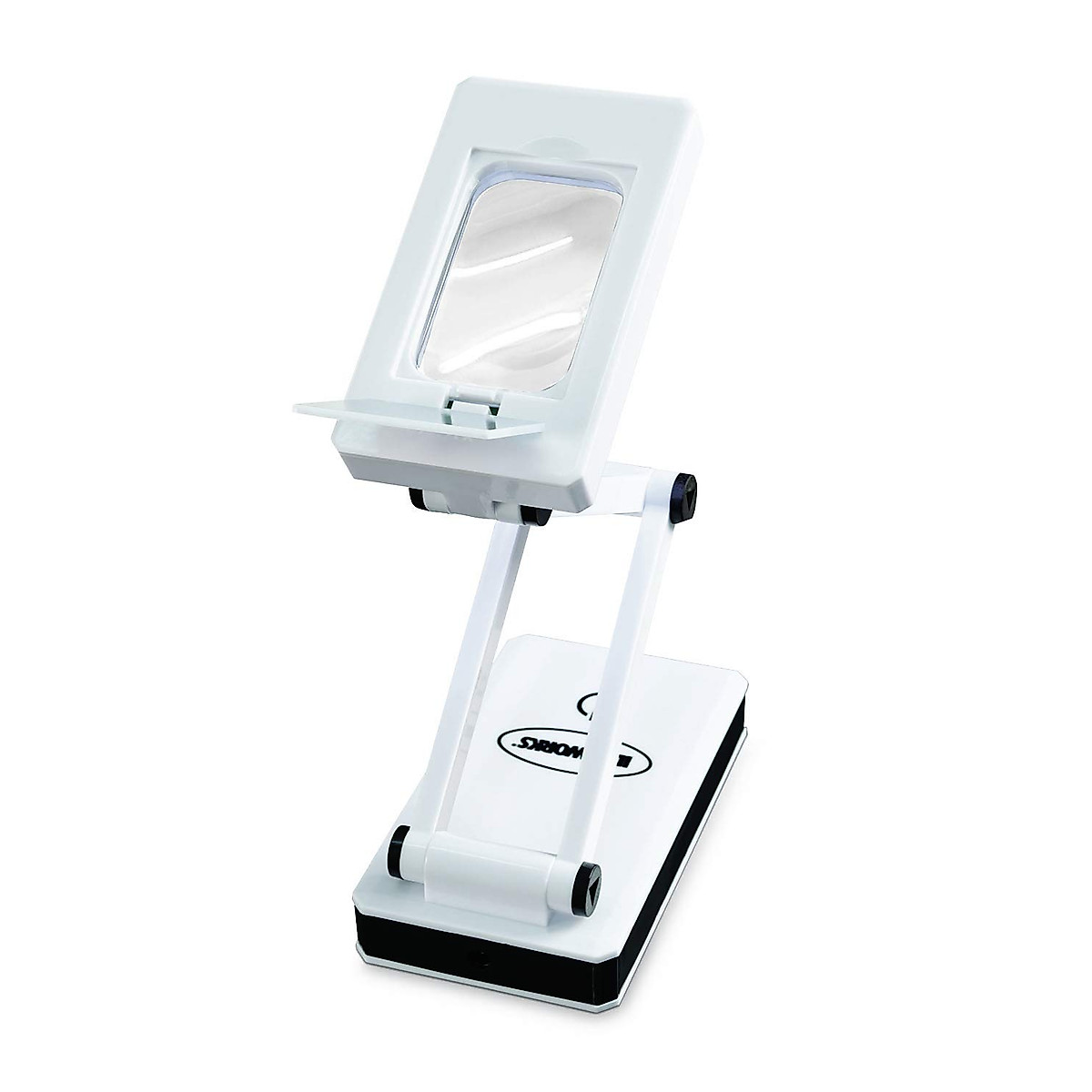 IdeaWorks JR7911 LED Desk Lamp, White with Magnifying Glass