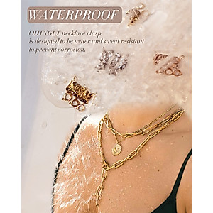 OHINGLT LUCKY Necklace Layering Clasps Separator for Stackable Necklaces Chains ,18K Gold and Silver Plated Multiple Necklace Clasps and Closures for Women Girl