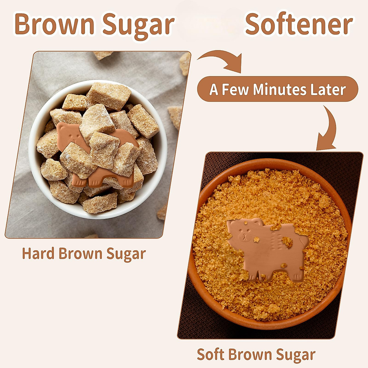 Sasylvia 8 Pcs Brown Sugar Keeper Terracotta Brown Sugar Saver Clay Rabbit Pineapple Owl Fish Bear Squirrel Leaf Softener for Food Storage Containers Keeping Soft and Dry