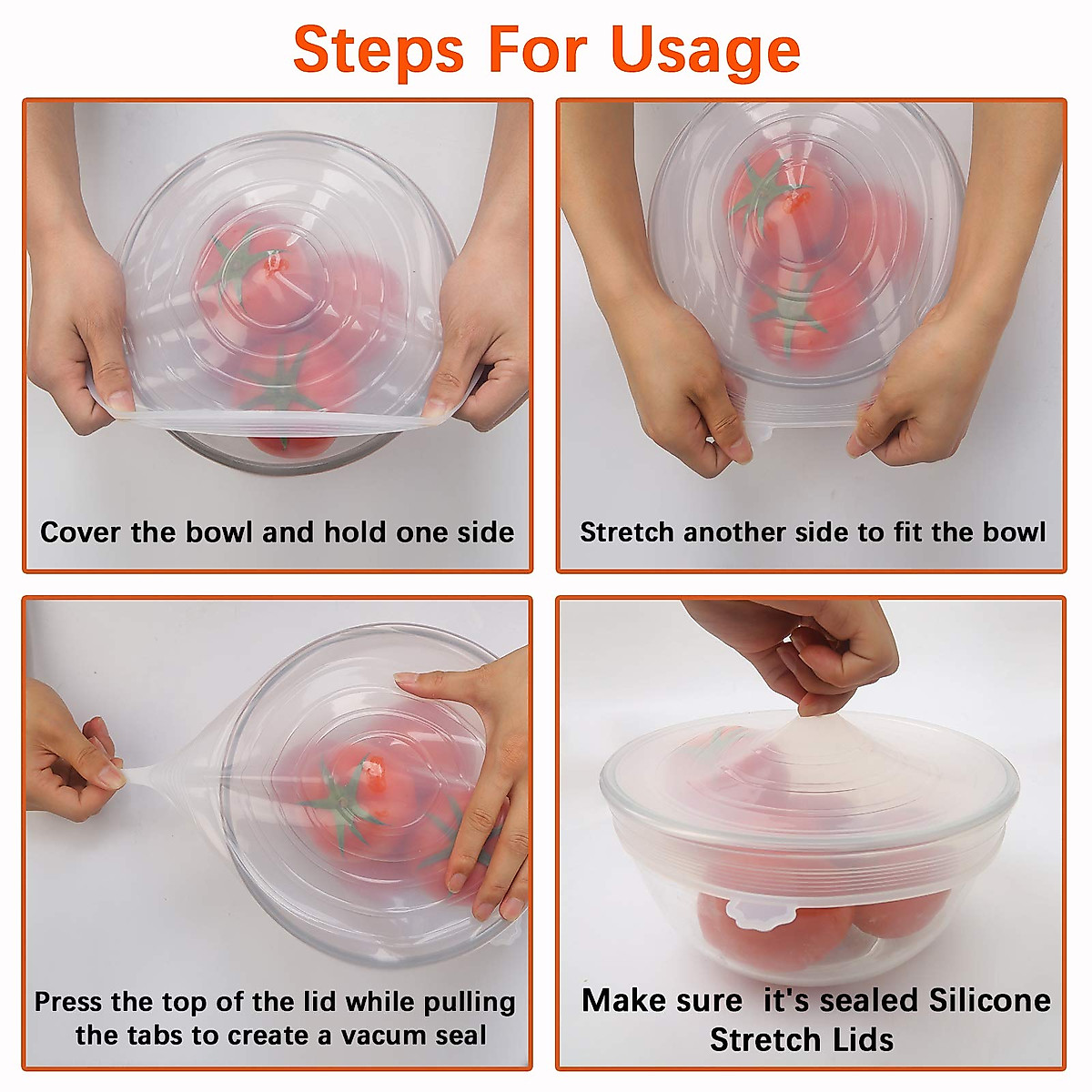 [14 Pack] Silicone Stretch Lids, 8 Round and 6 Rectangular Flexible Magic Lids,Durable,Reusable Stretch Food Saving Silicone Food Covers for Cups,Bowls,Mugs,Cans,Using in Microwave & Freezer