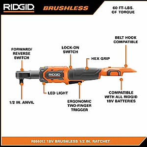18V Brushless Cordless 1/2 in. Ratchet (Tool Only)