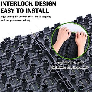 XLX TURF Interlocking Artificial Grass Square Tiles, Fake Grass Pad for Dogs Potty Training Indoor Outdoor Patio Balcony, 12x12 Inch, 6 Pack