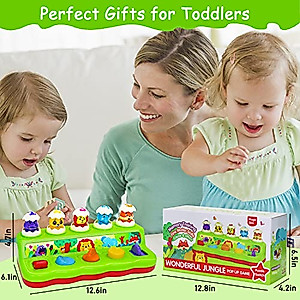 Cieyan Interactive Pop Up Animals Toy with Music and Light, Animal Sound, Hammer, Baby Toys 12-18 Months 9+ Months, Cause and Effect Toys for 1 Year Old Boy Girl Toddler Toys Age 1-2 Baby Musical Toys