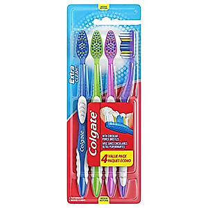 Colgate Extra Clean Full Head Toothbrush, Medium - 4 Count (Pack of 3)