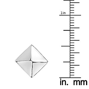 SILVER EMPIRE Fine Jewelry | 925 Sterling Silver 3D Pyramid Earrings for Women | Fashion Stud Earring | Durable & Lightweight | E Coat Finish for Tarnish Resistance | Post Back | Hypoallergenic