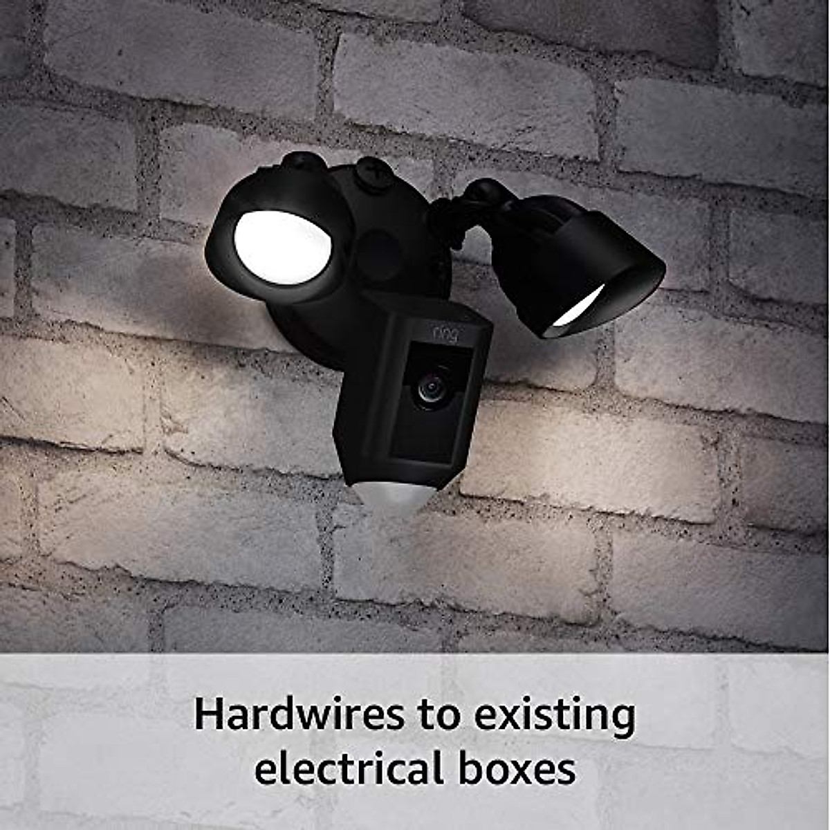Ring Floodlight Camera Motion-Activated HD Security Cam Two-Way Talk and Siren Alarm, Black, Works with Alexa