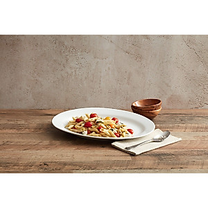 Everyday White by Fitz and Floyd Oval 16 inch Porcelain Serving Platter, 16-Inch