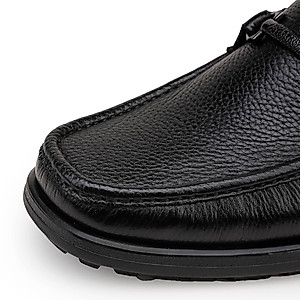 Men's Leather Penny Loafers, Fashion Luxury Handmade Dress Shoes Crocodile Printed Slip-On Loafer for Gentleman Wedding Business (Black)