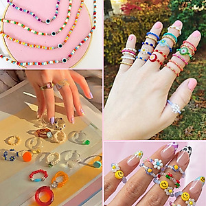 Yholin Glass Seed Beads Started Kit, 12000pcs 2mm 12/0 Small Craft Beads with Beading Needle,Tweezers and Elastic String for DIY Bracelet Necklace Jewelry Making Supplies