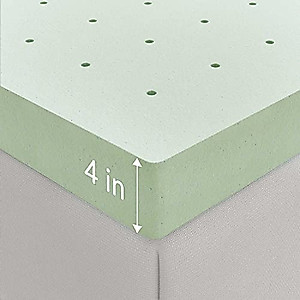 Novilla Mattress Topper King, High Density 4 Inch Memory Foam Mattress Topper with Gel Infusion for Pressure-Relieving & Cooling, Medium Soft King Size Mattress Topper, Airflow Design
