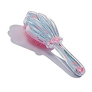 Mermaid Detangler Hair Brush, Detangling Hair Comb Christmas Shell Glitter Comb Hairbrush Massage Scalp No Pain Detangler for Dry & Wet Hair Kids Girls Woman (Pink)
