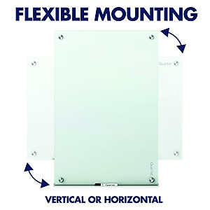 Quartet Glass Whiteboard, Extra Large Magnetic Dry Erase White Board, 6' x 4', Easy Installation, Includes Accessory Tray, 1 Marker and 2 Glass Board Magnets, White Surface, Infinity (G7248W)