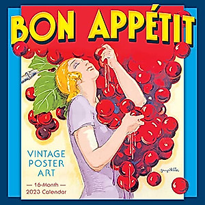 Bon Appétit 2023 Wall Calendar — Vintage Food Poster Art, 16-Month Cooking Calendar, 12" x 12"