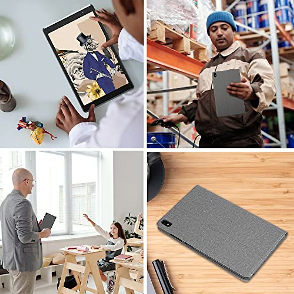 BYANDBY Android Tablet with case 8 inch, Android 11 Tablet, 2GB RAM 32GB ROM, Quad-Core Processor, Dual Camera, WiFi, BT, 128GB Expand, GMS Certified（with Leather case）