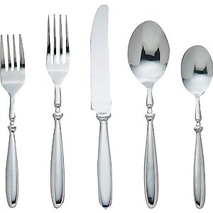 B&F Piece Nikita Bistro 20 Pc Forged Stainless Steel Flatware Set, 3.4 LB, Silver