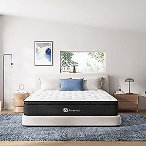 Avenco King Size Mattress, 10 Inch Innerspring Hybrid Mattress with Gel Memory Foam and Individually Pocket Springs Mattress for Motion Isolation, Pressure Relief & Supportive, CertiPUR-US Certified