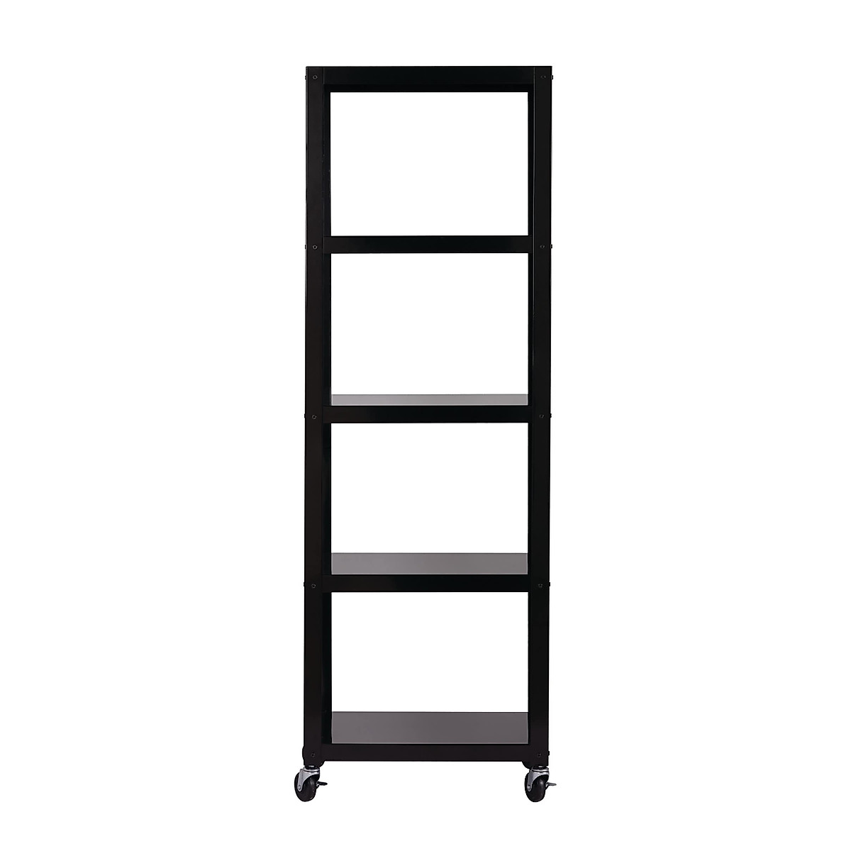Space Solutions RTA 72-inch High Mobile 5-Shelf Metal Bookcase Black