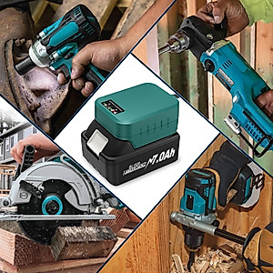 7.0Ah 2Pack BL1815 18V Battery and Charger Compatible with Makita 18V Battery and Charger Combo for Makita 18V LXT Battery and Charger for Makita BL1830 BL1820 BL1850 Lithium-ion Battery and Charger