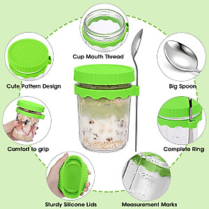 Oyrlize Overnight Oats Containers with Lids and Spoon,Companies,Work and Travel
