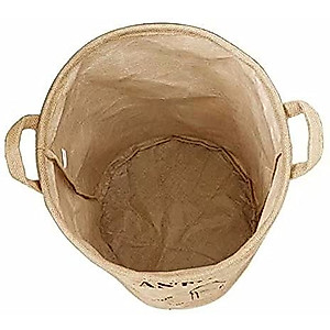 Dream Roca Natural Jute Recycling Bin Bag, Waste Bin Bags Basket for Home Kitchen Office - Round Reusable Recycle Garbage Trash Sorting Bins Organizer Baskets Recycling Container for Metal, Cans