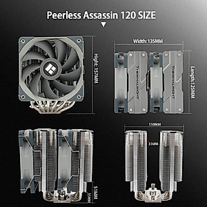 Thermalright Peerless Assassin 120 CPU Air Cooler, 6 Heatpipes,Dual 120mm TL-C12 PWM Fans, Aluminium Heatsink Cover, AGHP Technology, for AMD AM4 AM5/Intel 1700/1150/1151/1200/2011/1851