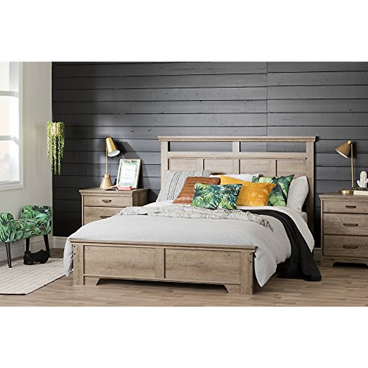 South Shore Versa Platform Bed, Queen, Weathered Oak