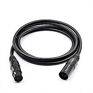 HOSONGIN 5 PIN XLR DMX Cable Adapter 5 Feet, DMX512 5PIN DMX Female to Male 5-PIN DMX Cable