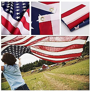 American Flag 2x3 for Indoor and Outdoor - US Flags Polyester Nylon - Double-Stitched Edges with Brass Grommets (2X3 FT)