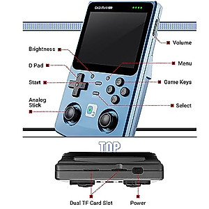 GKD Mini Plus Classic Handheld Retro Game Console 16GB+128GB with 10000 Games, 3.5-inch IPS Screen Portable Arcade Rechargeable Games Emulators for Kids and Adults (Blue)