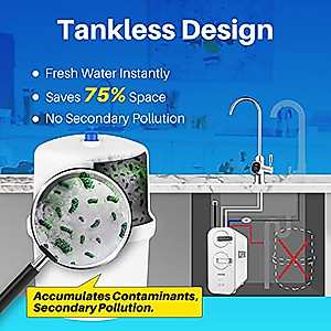 ICEPURE Reverse Osmosis System Under Sink, 600 GPD, 1.5:1 Pure to Drain, TDS Reduction, Smart Faucet, Real Time TDS Reading, NSF/ANSI Standards, USA Tech, Tankless RO Water Filtration