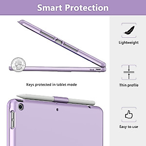 Touchpad Keyboard Case for iPad 10.2 9th/8th/7th Gen, Keyboard Case for iPad 9th Generation/8th/7th Gen-360° Rotatable Protective Cover for iPad Keyboard 9th/8th/7th Gen with Pencil Holder (Purple)