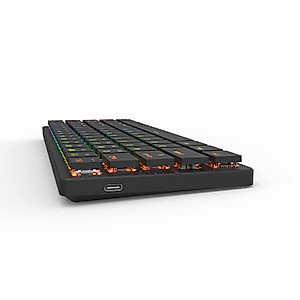 Redragon K624 Pro Mechanical Gaming Keyboard RGB LED Backlit 63 Key Wired/Wireless 2.4G and Bluetooth Low Profile with Anti-Dust Blue Switches (Black)