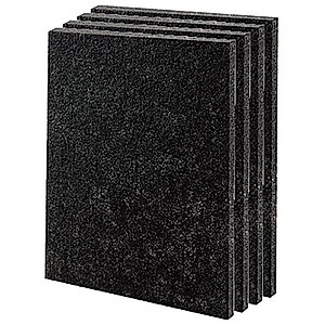 CFS – Pack of 4, Premium Additional Odor Control Carbon Pre-Filter for Air Cleaners – Fresh & Filtered Air for Indoor and Home – Carbon Air Filter Sheet – 12.4" x 16" – Black