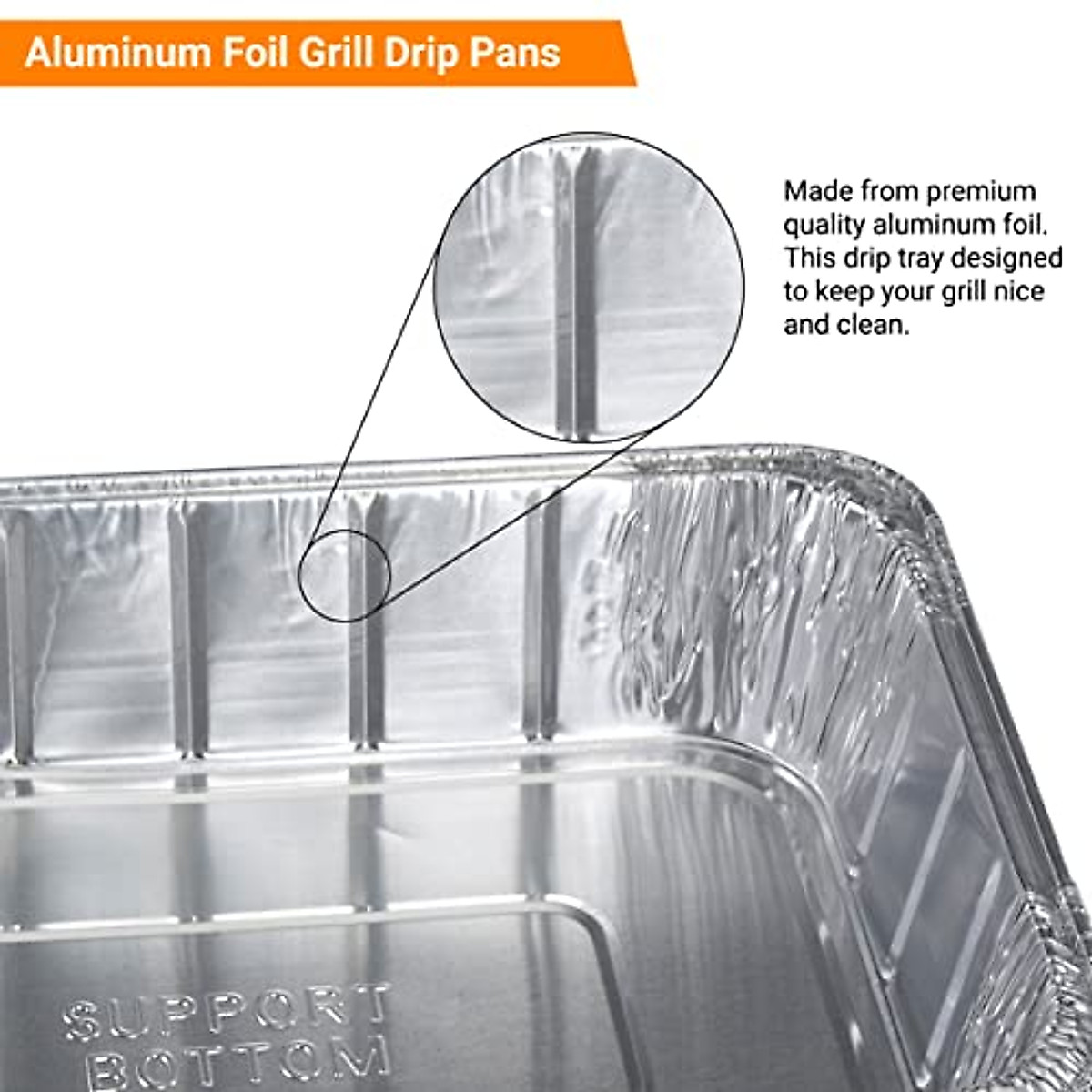 Kenyon Drip Tray Set, Disposable Grill Accessories, Foil Trays, Compatible with Kenyon Grills Except for G2, Rinse Out and Use Multiple Times, Pack of 10 Drip Pans, Silver
