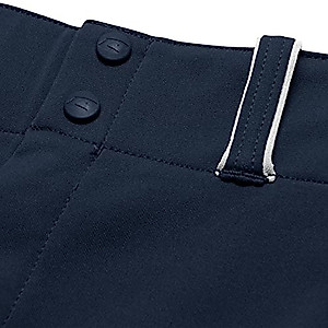 CHAMPRO girls Low-rise Fastpitch Softball Surge Traditional Style Low Rise Pant, Navy, White, X-Large US