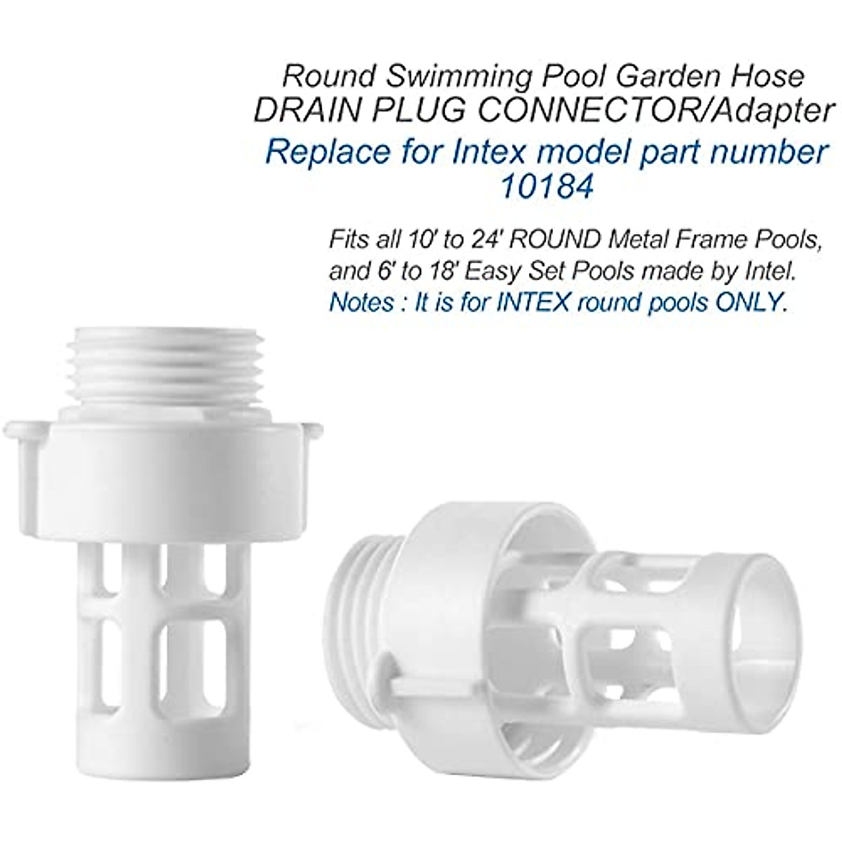 prosocool New 10184 Garden Hose Drain Plug Connector fits for Intex Hose Adapter Round Swimming Pool Drain