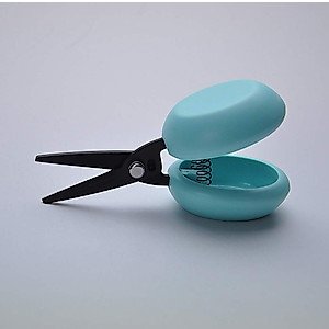 HARAC Toddler Scissors Spring Loaded, Safety Scissors for Kids and Kids with Special Needs, Ambidextrous Hand Push Training Scissors, Educational Adaptive Scissors, Made in Japan, Blue