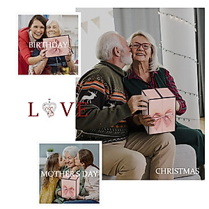 IDFALKFD Preserved Rose Gifts Set includes 925 Sterling Silver Necklace with Heart and Mom Jewelry Design, Mothers Day Birthday Christmas Valentines Gifts for Mom from Daughter and Son