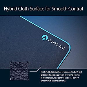 ASUS ROG Hone Ace Aim Lab Edition Gaming Mouse Pad, 508 X 420 x 3 mm, Large Size, Soft, Hybrid Cloth Material, Non-Slip Rubber Base, Esports & FPS Gaming, Black