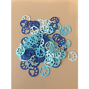 Blue Paw Print Confetti Blue Birthday Party Blue Paw Print Decorations 100 Pieces