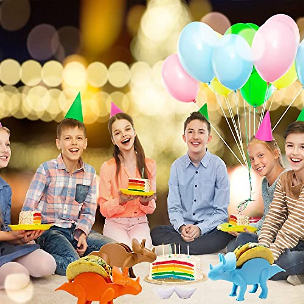 Dinosaur Taco Holders Set of 3,Holds 2 Tacos Each,Dinosaur Taco Stand for Kid,Tortilla Holder for Fun Taco Tuesday Party