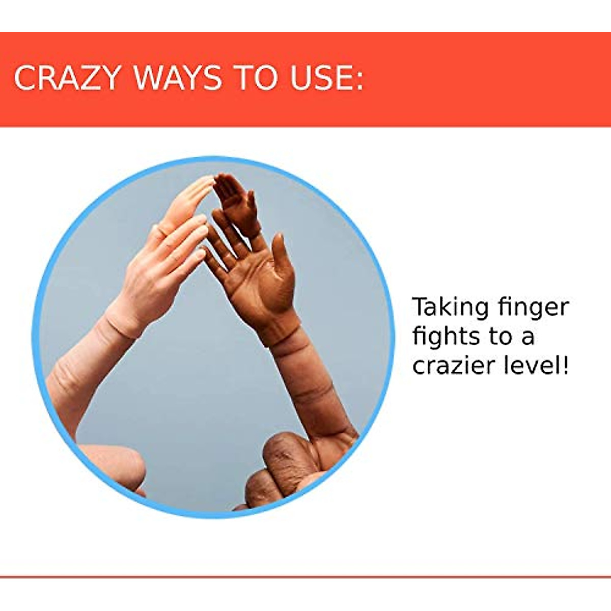 5pcs Finger Hands Puppet & 5pcs Mini Finger Hand Puppet for Finger Hand Puppets| Soft Vinyl Little Finger Puppet Party Favors Novelty Gag Toys Practical JokeToy | Assorted Tones (Black, Tan or White)