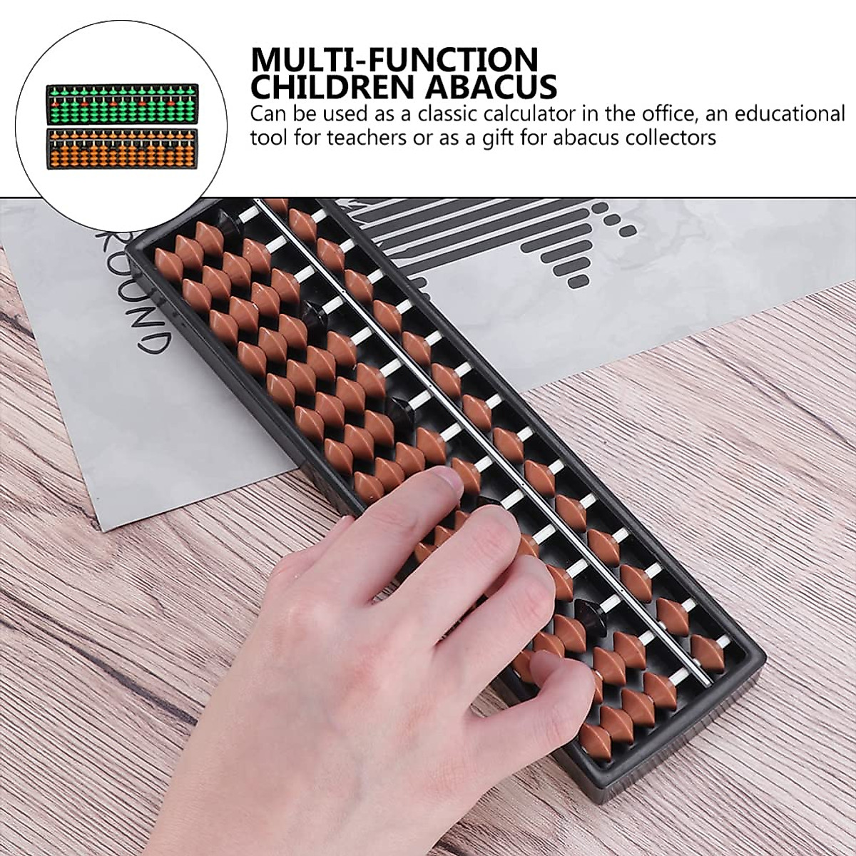 YARDWE 2pcs 15 File Abacus Japan Preschool Plastic to Stack