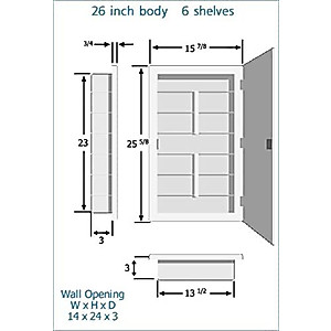 Zaca 11-2-26-32 11-2-26 Regulus 16" x 26" Standard Frame Medicine Cabinet