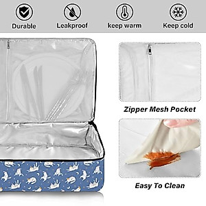 Kcldeci Insulated Thermal Food Carrier Insulated Casserole Carrier for Hot or Cold Food,Sleeping Cats Starry Sky Insulated Tote Bag for Potluck Cookouts Parties Picnic,Lasagna Lugger