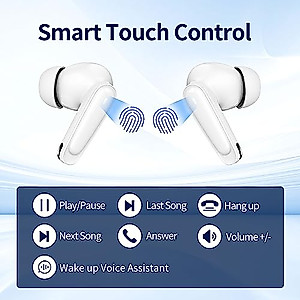 Bluetooth 5.3 Headphones for Samsung S22 S23 Ultra Flip Fold A54 A53 A12,True Wireless Noise Canceling Earbuds,Bluetooth Earbud Earphones,Sweat Resistant,HD Mic,Deep Bass for iPhone 15 Pro Pixel 6a