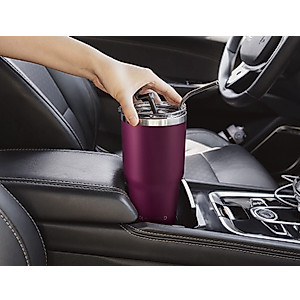 DLOCCOLD 30 oz Tumbler with Lid and Straw, 18/8 Stainless Steel Vacuum Insulated Coffee Tumbler,Insulated Travel Mug Water Cup with Leak-Proof Flip Lid,Metal Straw,Cleaning Brush & Gift Box