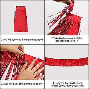 BEISHIDA 3 Packs Metallic Foil Fringe Garland Silver Wall Hanging Tinsel Fringe Banners for Car Parade Floats Bridal Shower Wedding Birthday Easter Graduation Holiday Party Decoration(30 Feet)