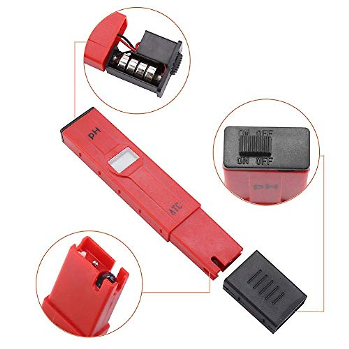 Portable PH Test Pen LCD Digital Food Beverage PH Meter Aquarium Pool Water Quality Testing Acid and Alkali Tester with Backlight